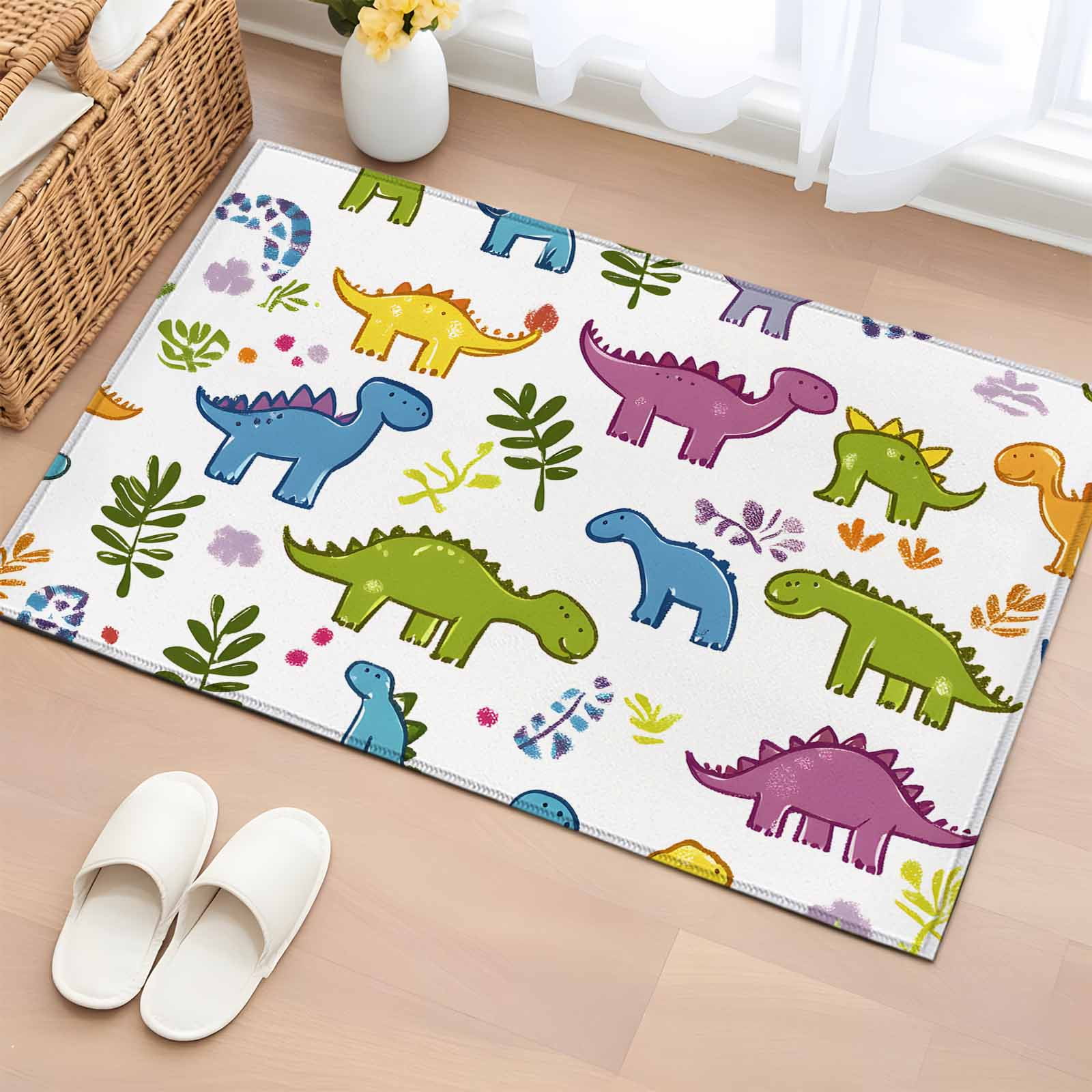 Cute Cartoon Dinosaur Bathroom Mats 2x3 FT, Non Slip Small Kitchen Mat ...