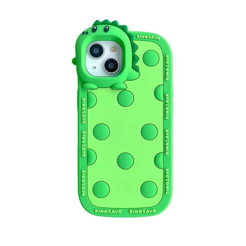 Cute Cartoon Dinosaur Green Soft Silicone Phone Case For iPhone 11 12 ...