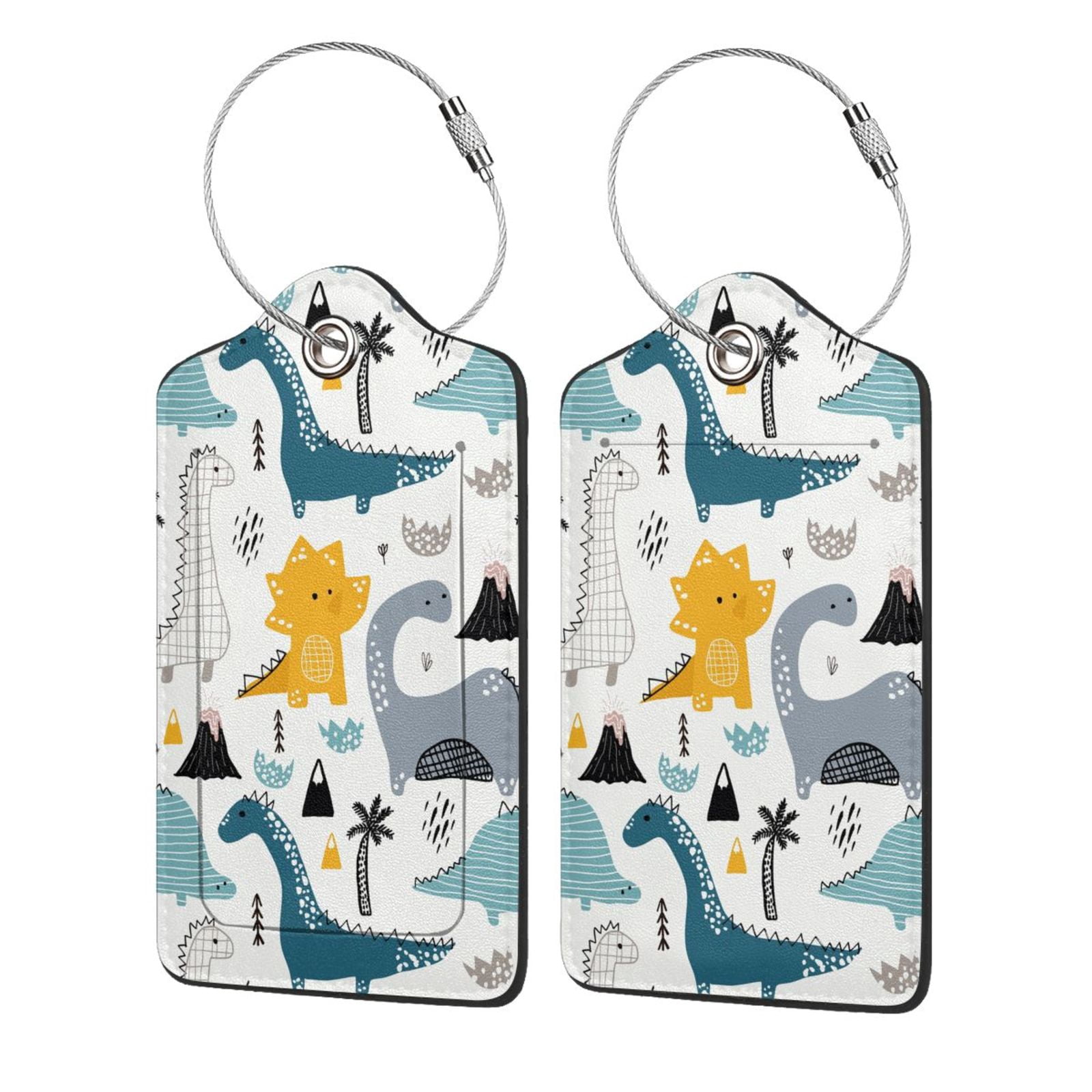 Cute Cartoon Dinosaur Luggage Tags for Suitcase Tags Identifiers with Privacy Name Address ...