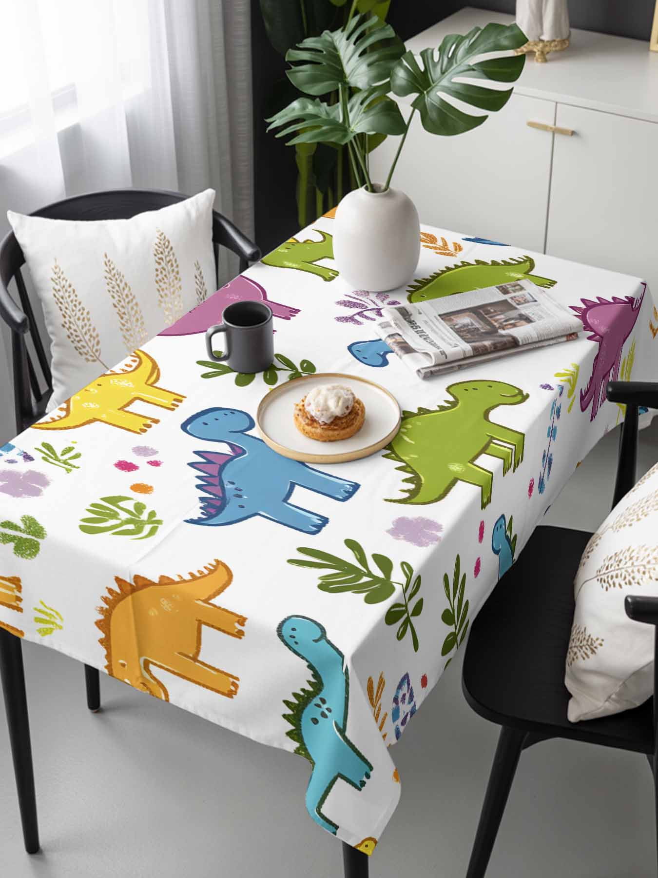 Cute Cartoon Dinosaur Tablecloth Rectangle Table Cloths 54x108 ...