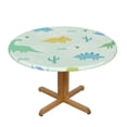 Cute Cartoon Dinosaurs Fitted Round Tablecloth 130cm with Elastic Edge ...