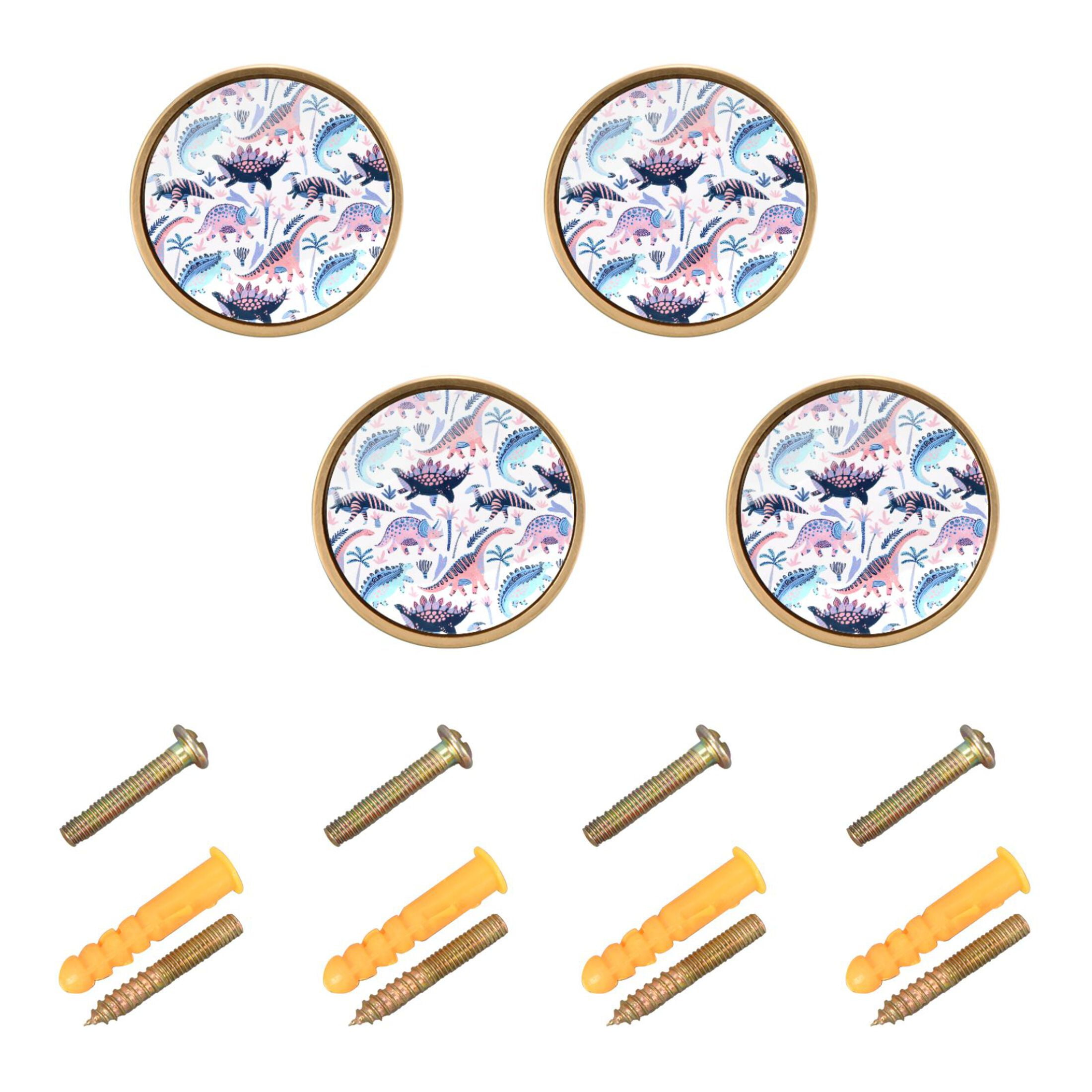 Cute Cartoon Dinosaurs Floral Cabinet Knobs Kitchen Drawers Knobs Door ...