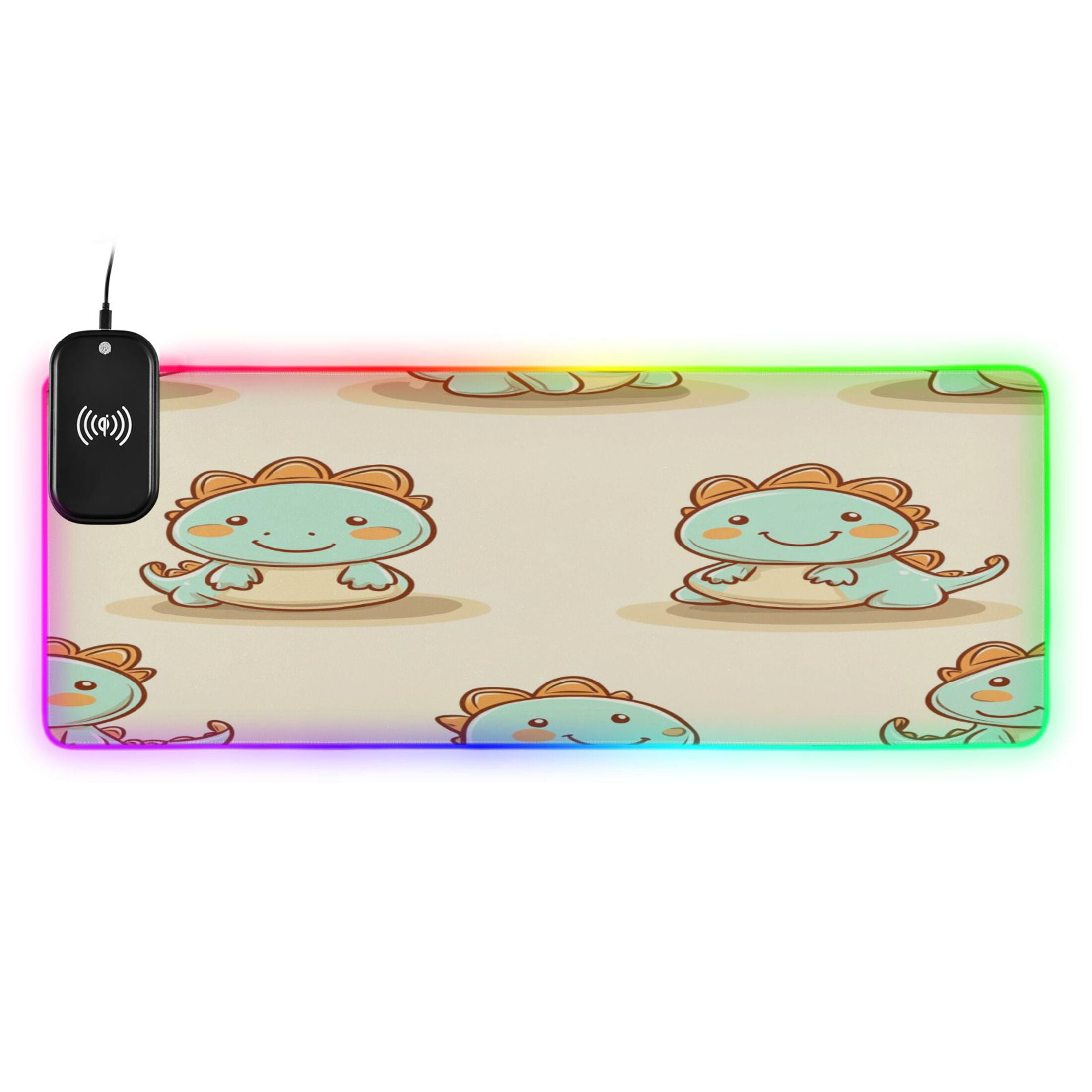 Cute Cartoon Dinosaurs Pattern Large RGB Gaming Mouse Pad with Fast ...