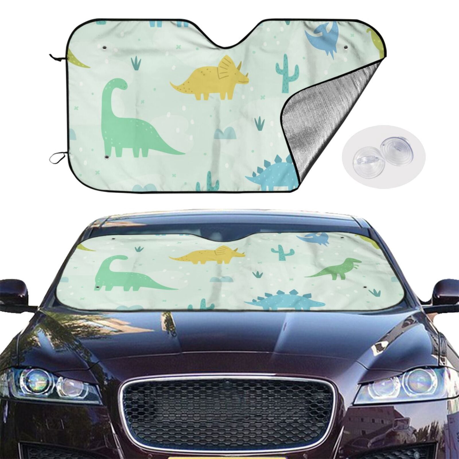 Cute Cartoon Dinosaurs Windshield Sunshade Sun Shade Front Window Car ...