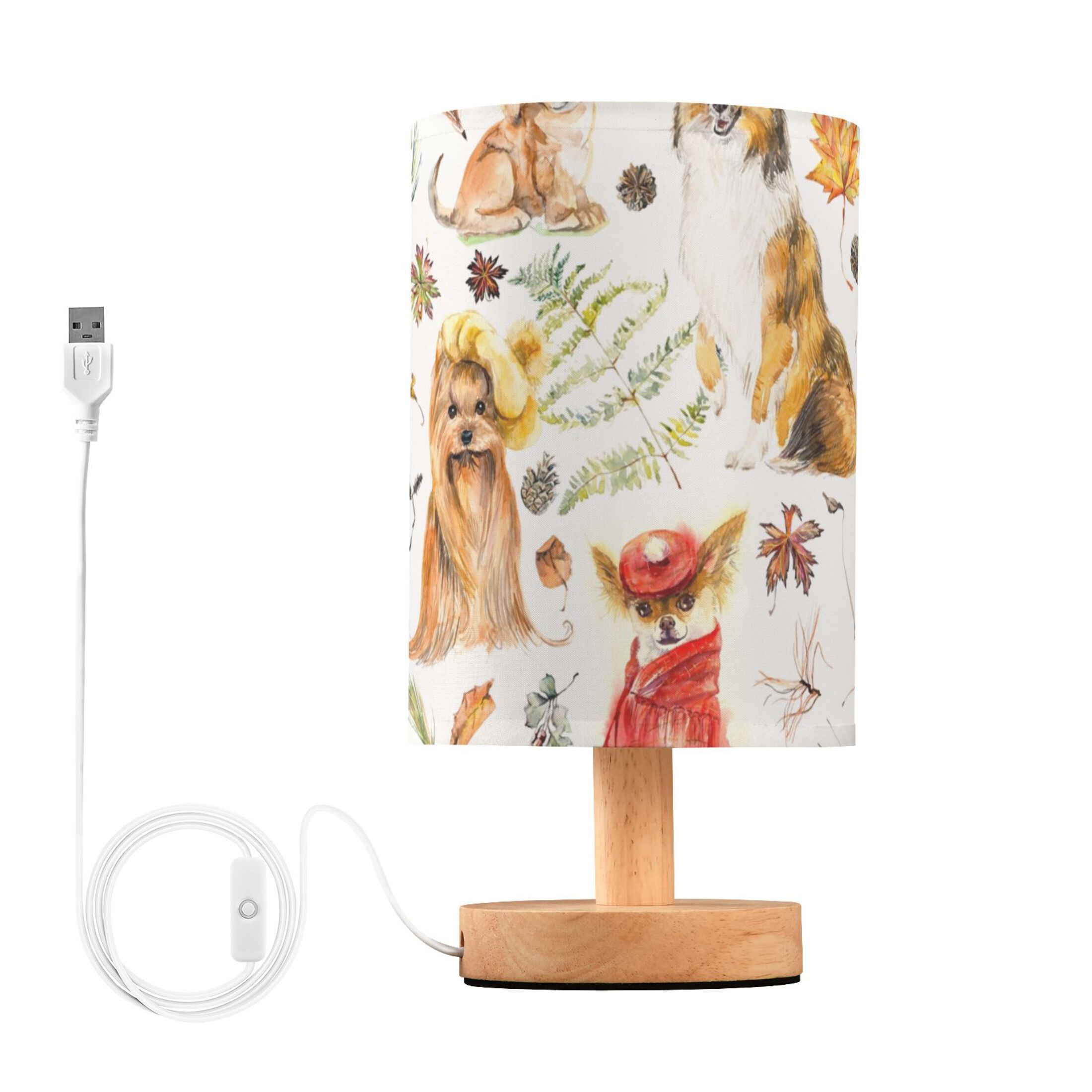Cute Cartoon Dog Bedside Table Lamp LED Warm Lights With USB Charging Cute Cartoon Dog Bedside Table Lamp LED Warm Lights With USB Charging