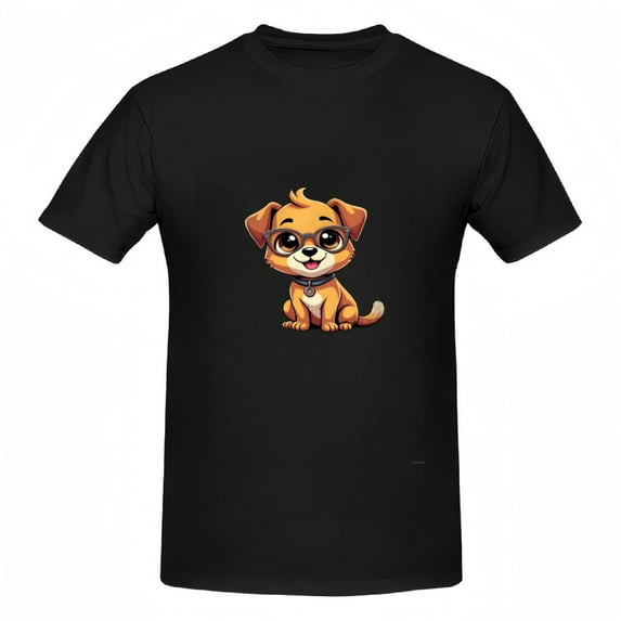 Cute Cartoon Dog Graphic Cotton Short Sleeve T-Shirt for Women ...