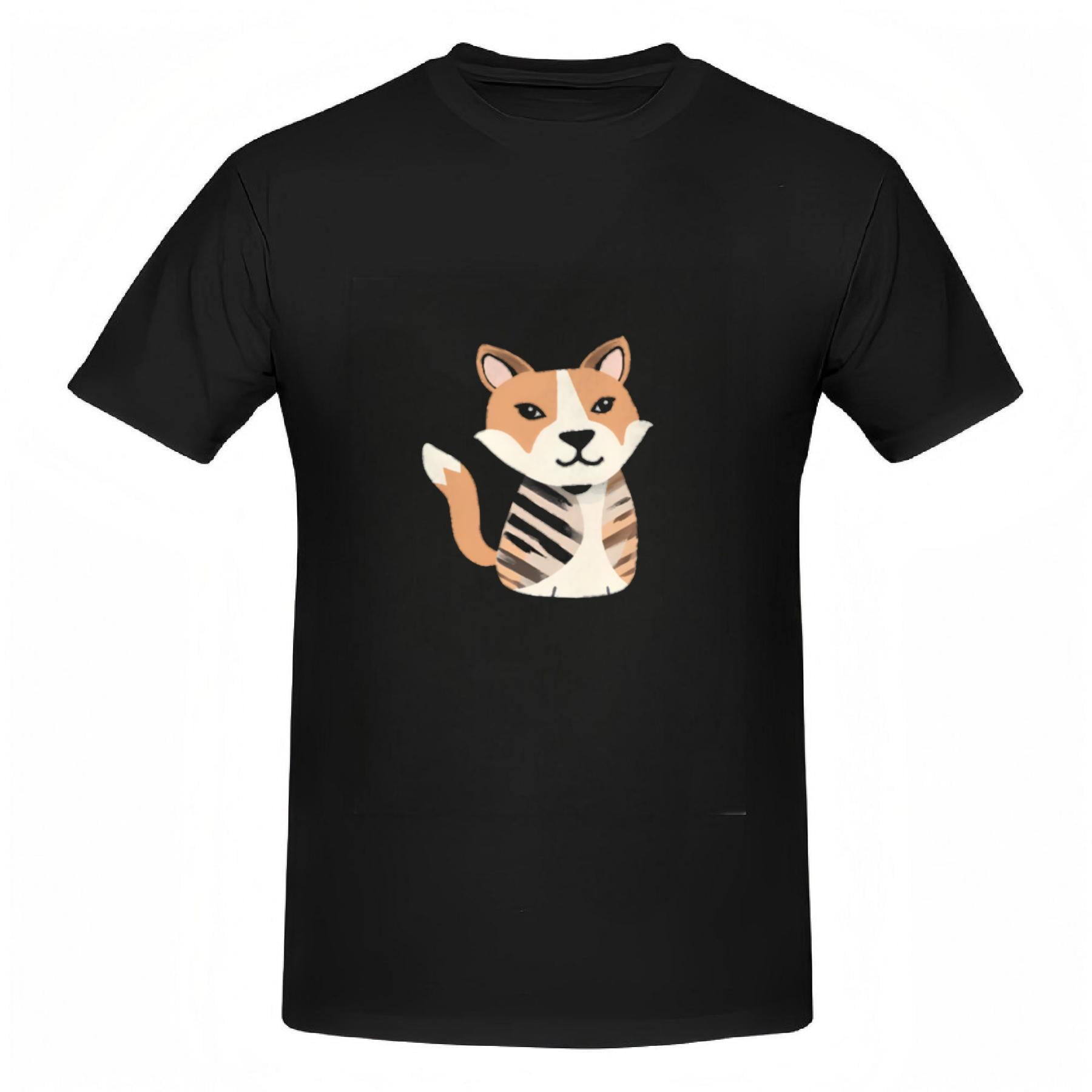 Cute Cartoon Dog Graphic Cotton Short Sleeve T-Shirt for Women ...