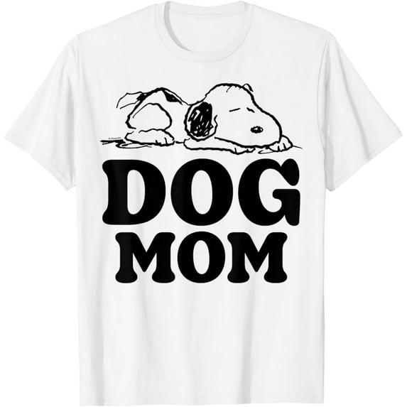 Cute Cartoon Dog Mom Minimal Line Art Illustration Graphic Tee for ...