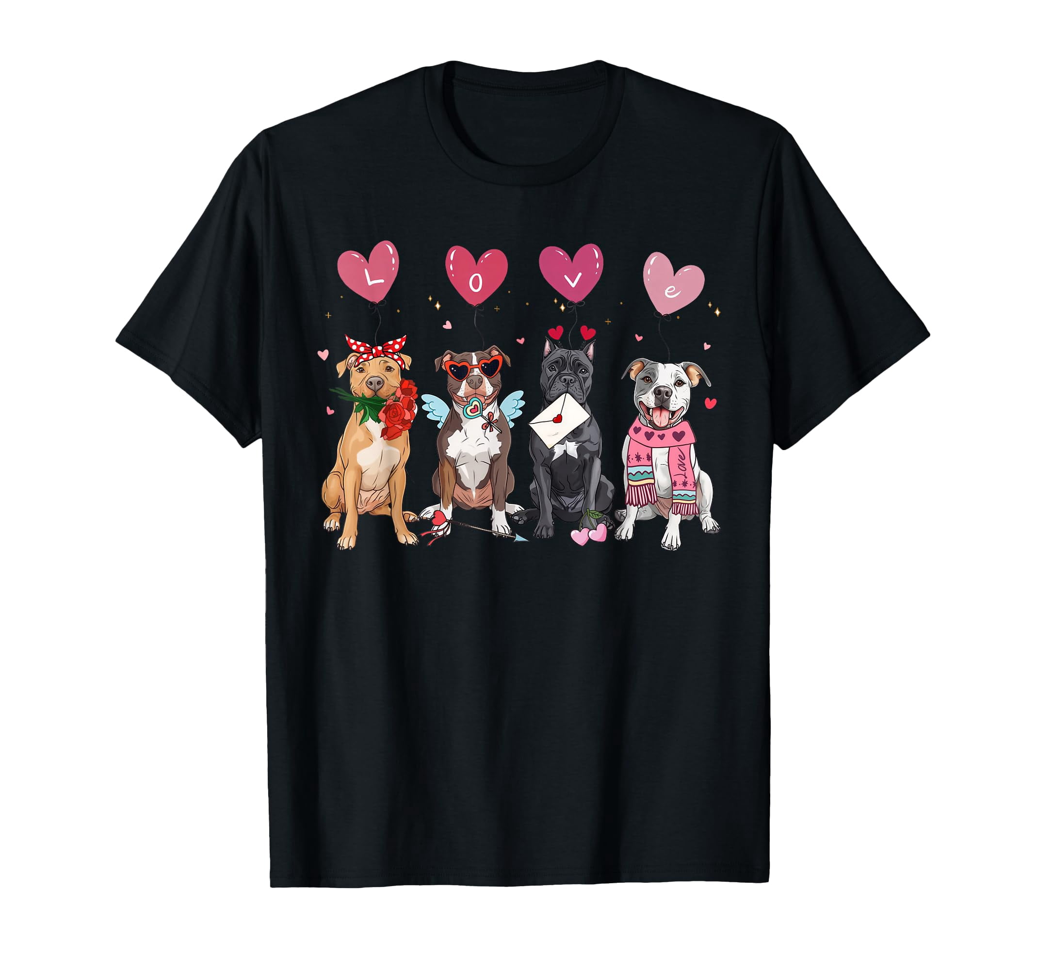 Cute Cartoon Dogs Valentine's Day T-Shirt for Dog Moms and Dads ...