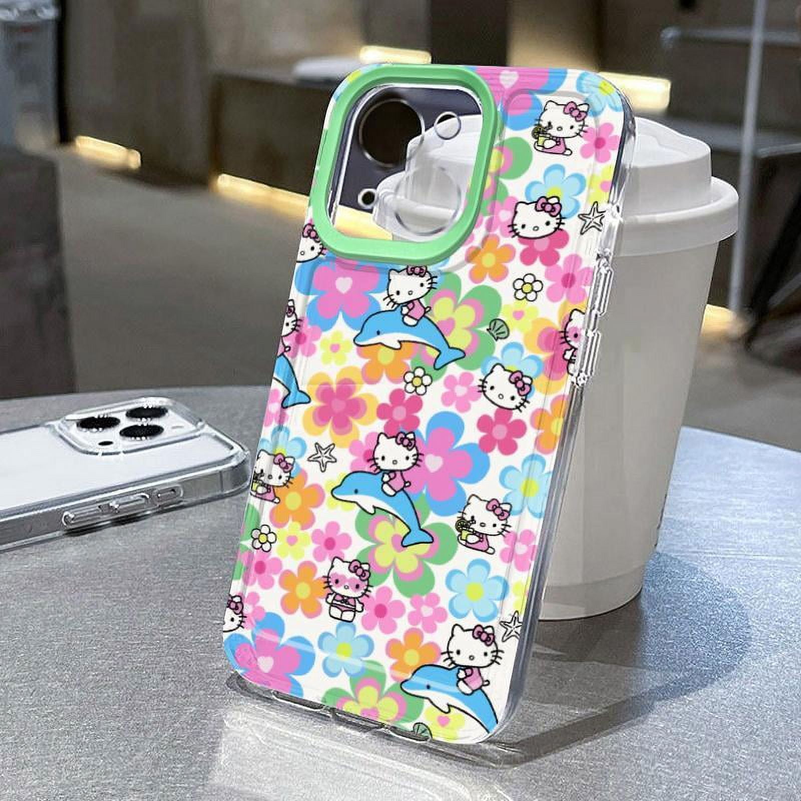 Cute Cartoon Dolphin Hello Kitty Cat Phone Case For iPhone 15 14 13 12 ...