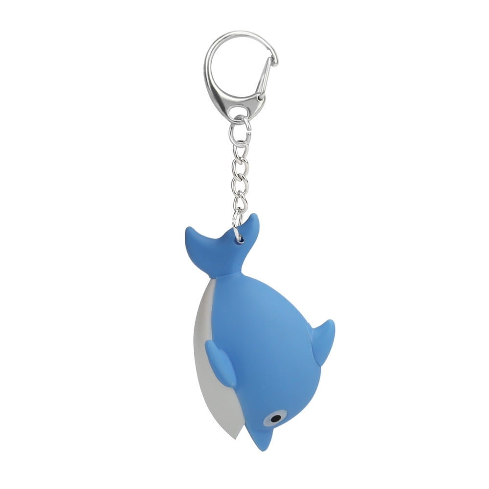 Cute Cartoon Dolphin Keychain With LED Light Sound Keyfob Kids Toy Gift ...