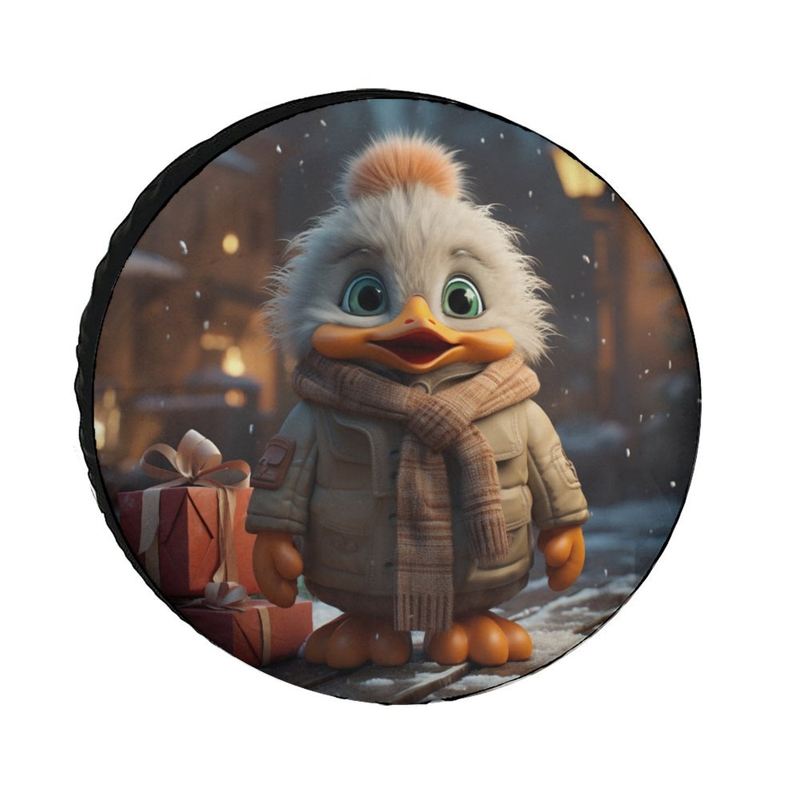 Cute Cartoon Dub Duck Christmas Spare Tire Cover Cute Duck Polyester ...