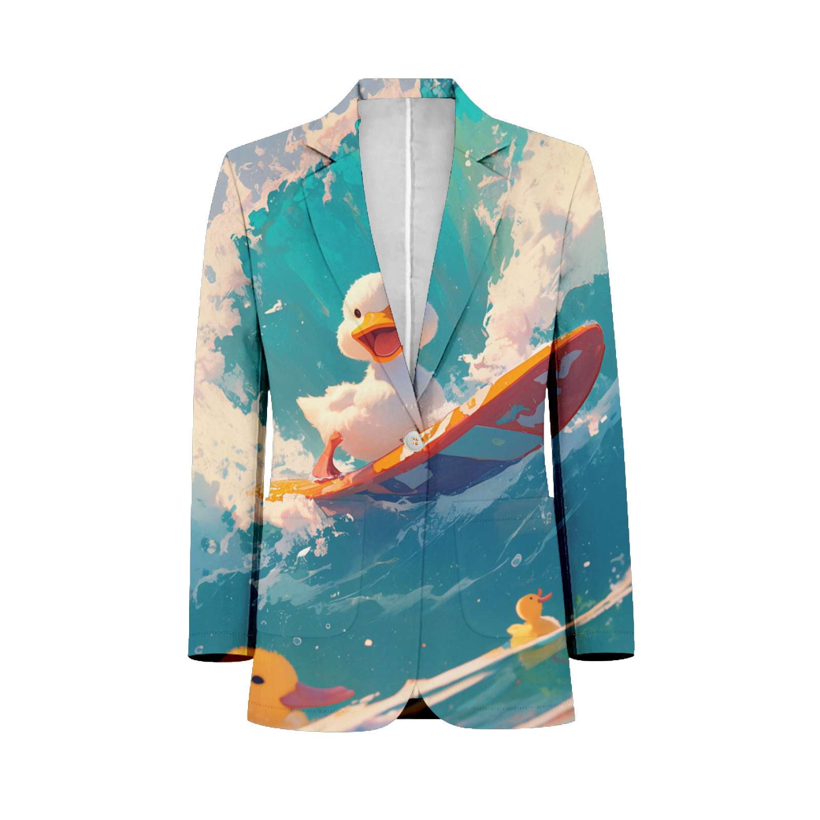 Cute Cartoon Duck Customized Men's Suits full man Shawl Collar ...