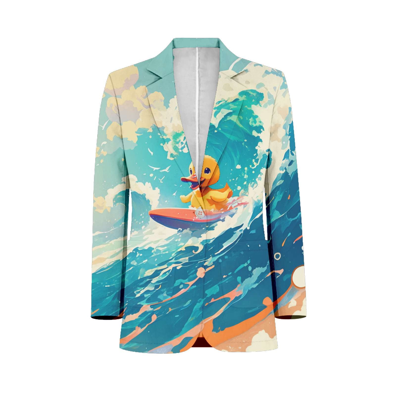 Cute Cartoon Duck Customized Men's Suits full man Shawl Collar ...