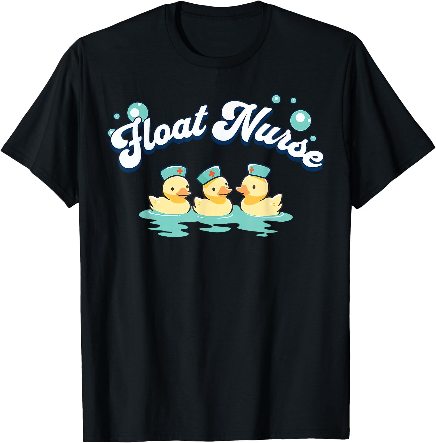 Cute Cartoon Duck Float Pool T-Shirt for Nurse Squad RN LPN Team Spirit ...