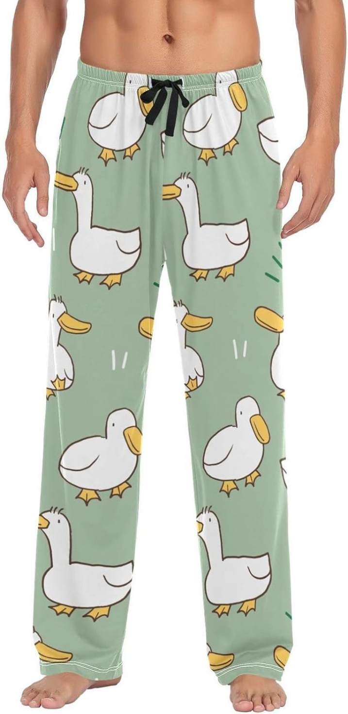 GZHJMY Cartoon Duck Pajama Pants, Men's Lounge Pants with Drawstring ...