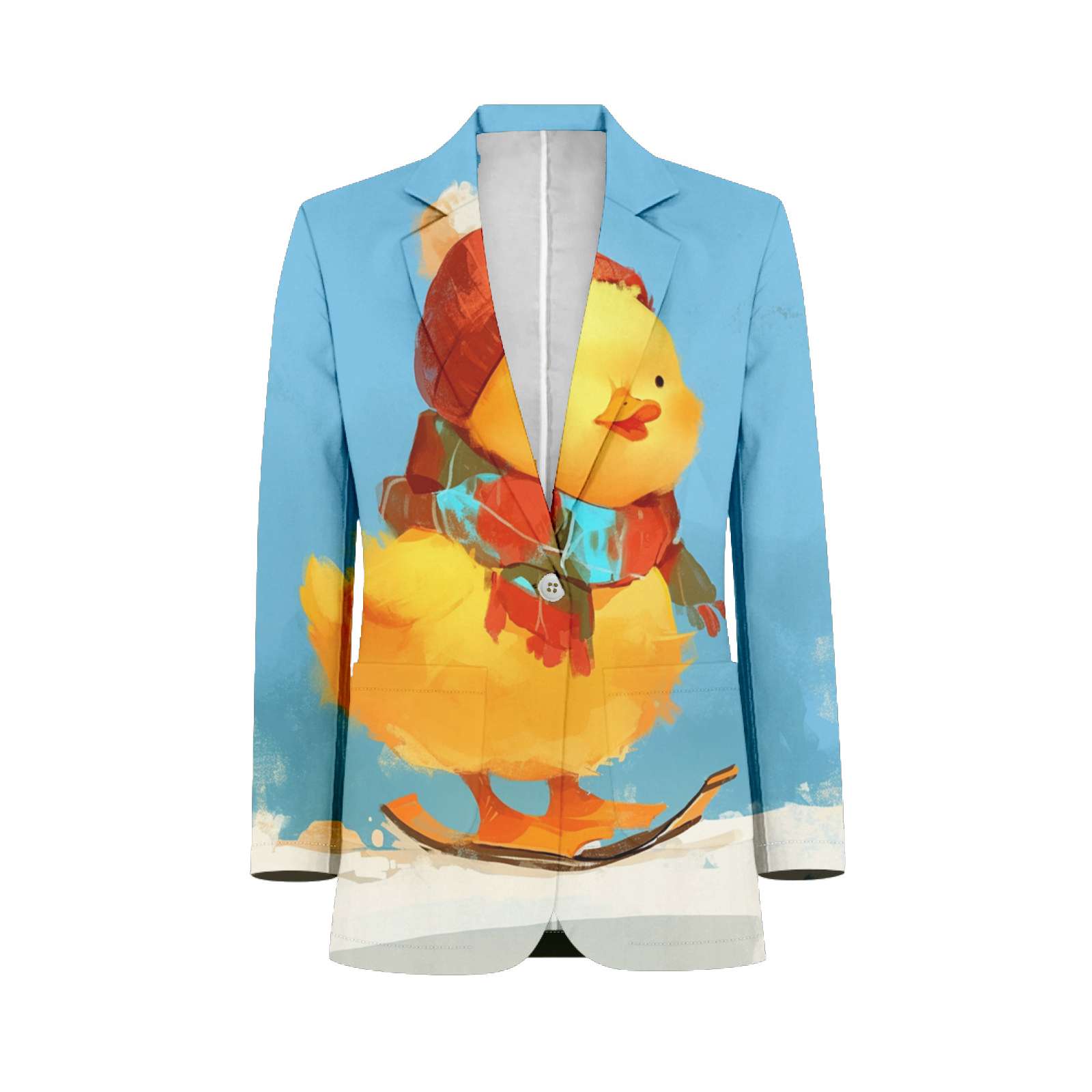 Cute Cartoon Duck Mens Suits Shawl Collar Slim Fit Suit Mens Groom ...