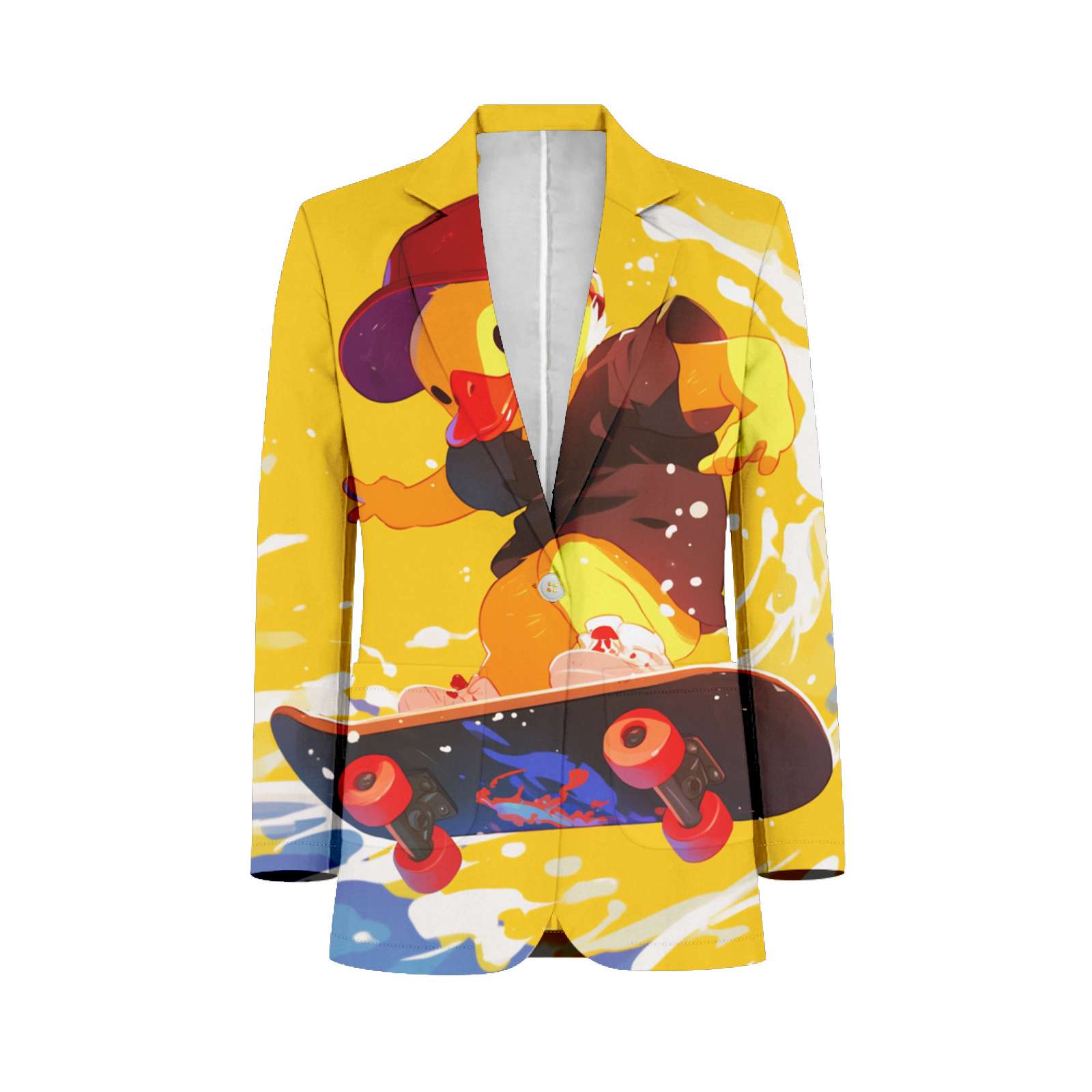 Cute Cartoon Duck Mens Suits Shawl Collar Slim Fit Suit Mens Groom ...