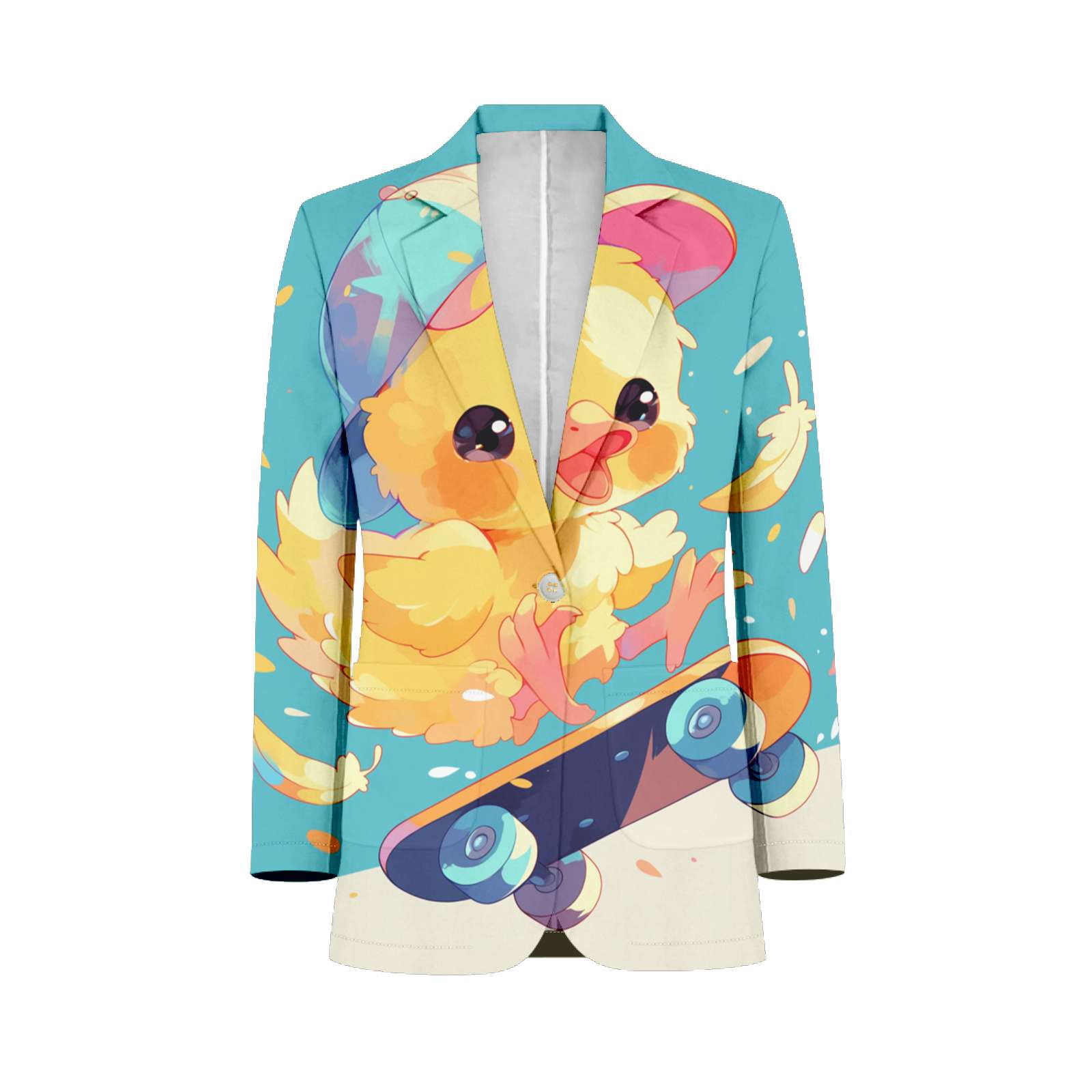 Cute Cartoon Duck Mens Suits Shawl Collar Slim Fit Suit Mens Groom ...