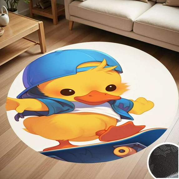 Cute Cartoon Duck Round Carpet Living Room Bedroom Home Decoration ...
