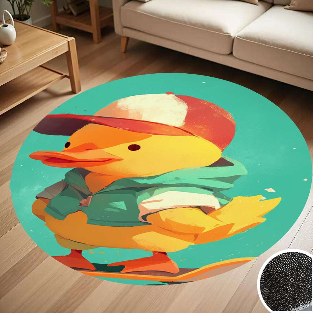Cute Cartoon Duck Round Carpet Living Room Bedroom Home Decoration ...