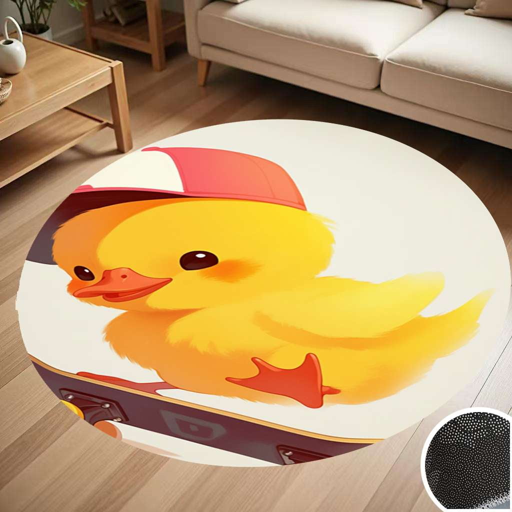 Cute Cartoon Duck Round Carpet Living Room Bedroom Home Decoration ...