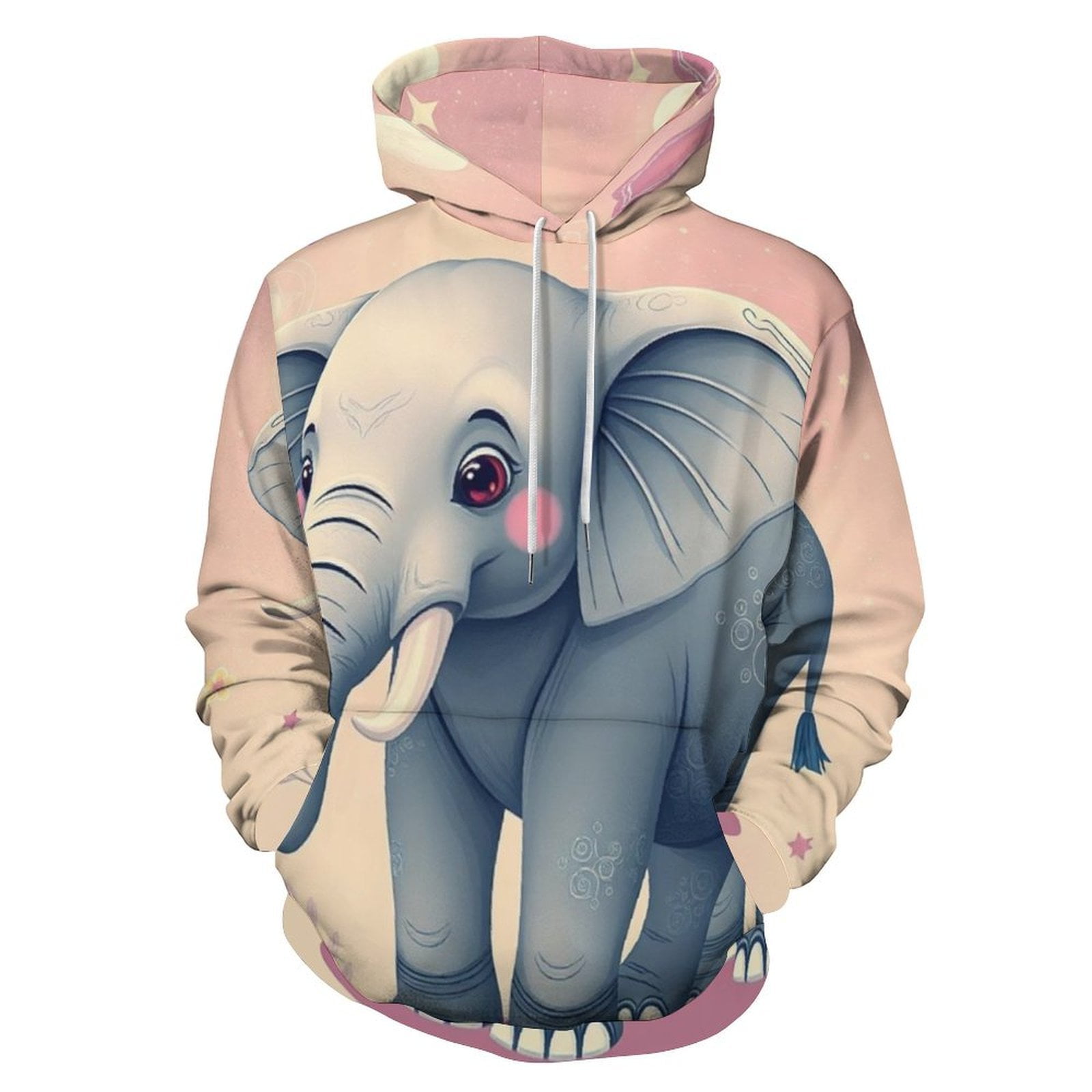 Cute Cartoon Elephant Standing. Hoodie Men Pullovers Hoodies Womens ...