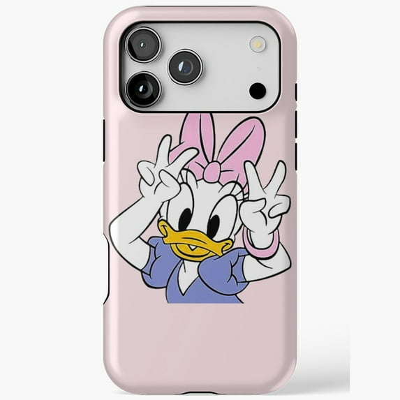 Cute Cartoon Female Duck Waving iPhone Case 11 through 17 Pro Max ...