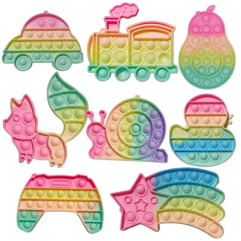 Cute Cartoon Fidget Reliver Stress Toys Simple Dimple Push Bubble ...