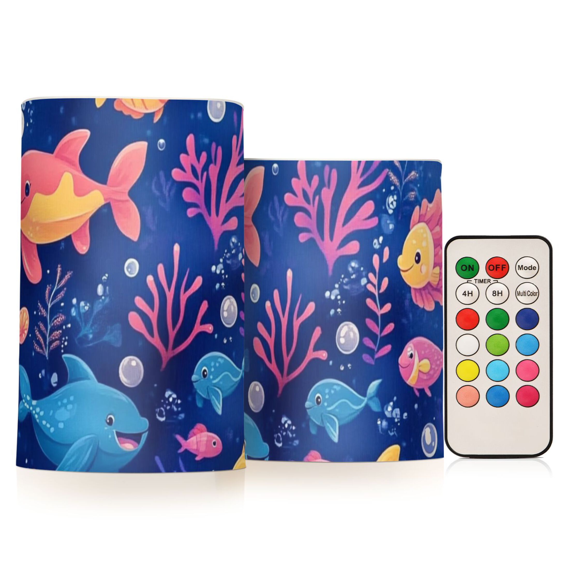 Cute Cartoon Fish Flickering Flameless Candles Battery Operated with ...