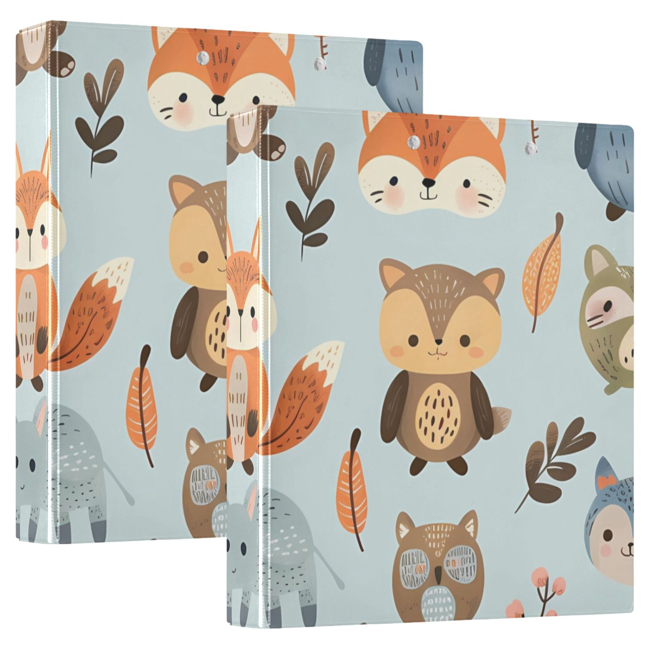 Cute Cartoon Fox Hardcover 3 Ring Binder 1.5 inch Round Rings with ...