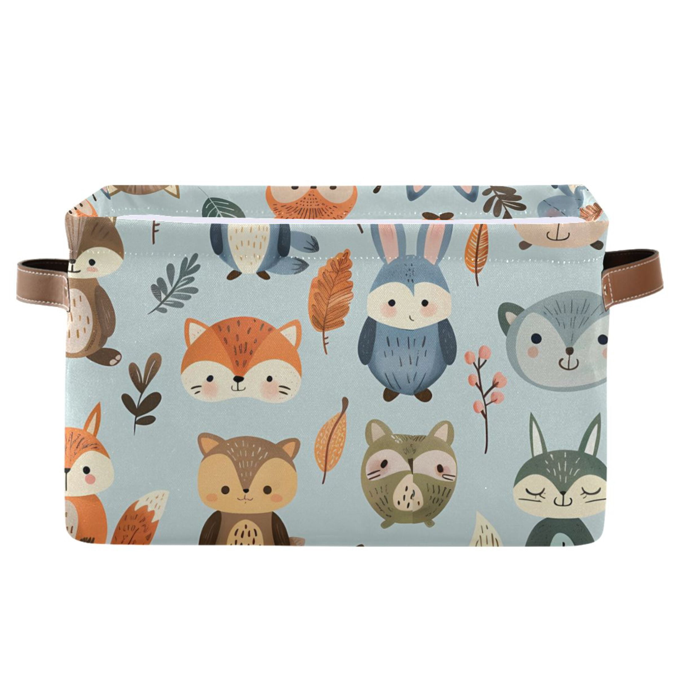 Cute Cartoon Fox Storage Basket Large Foldable Storage Bin Laundry ...