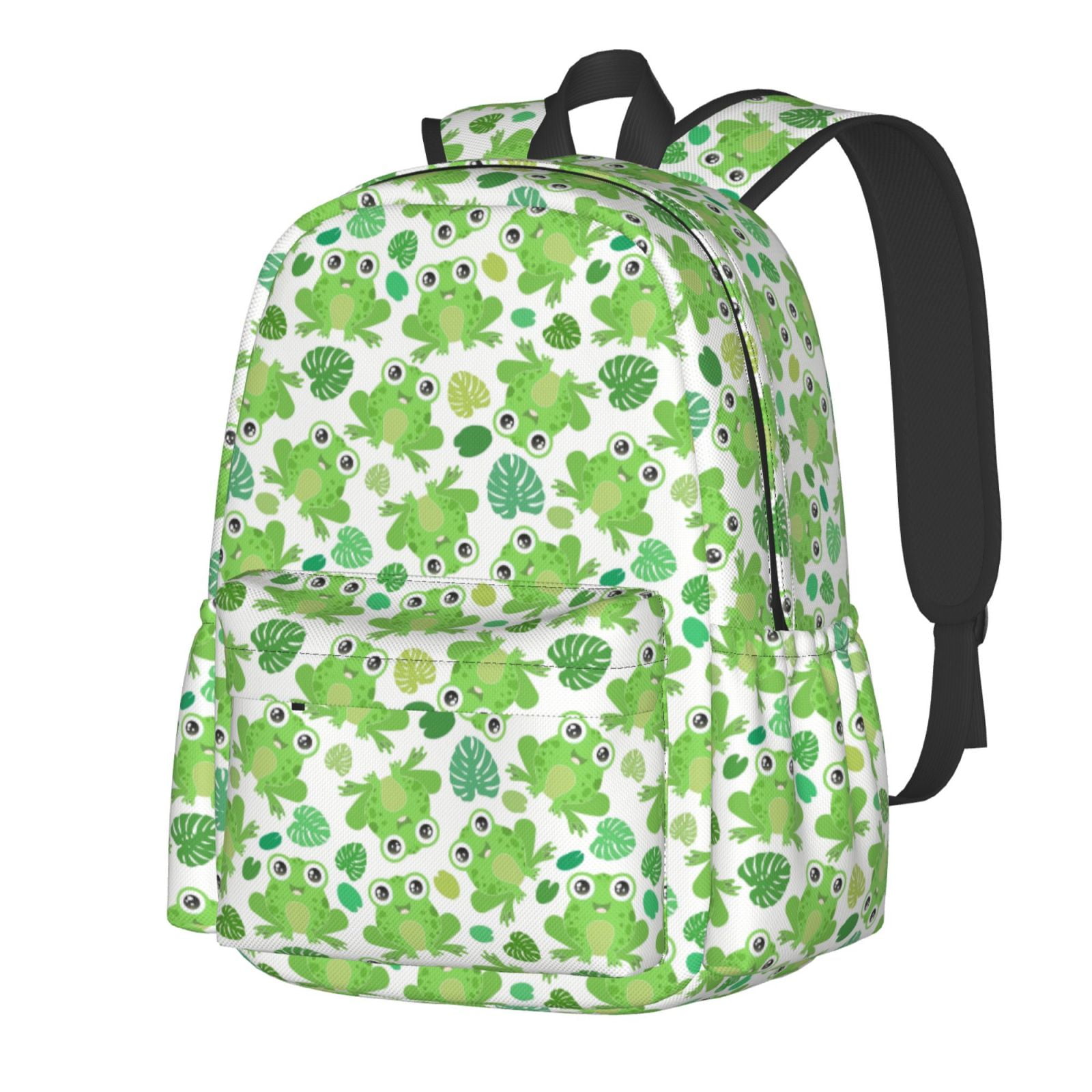Cute Cartoon Frog Pattern Backpack for Men Women Laptop Backpack Hiking ...