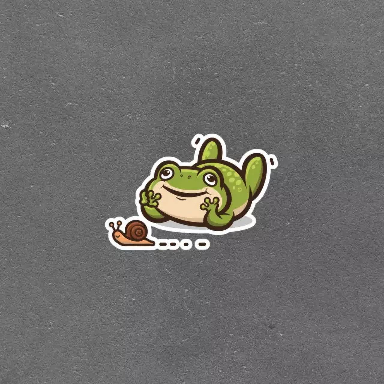 Cute Cartoon Frog And Snail Sticker, Animal Friends Decalphone Decal ...