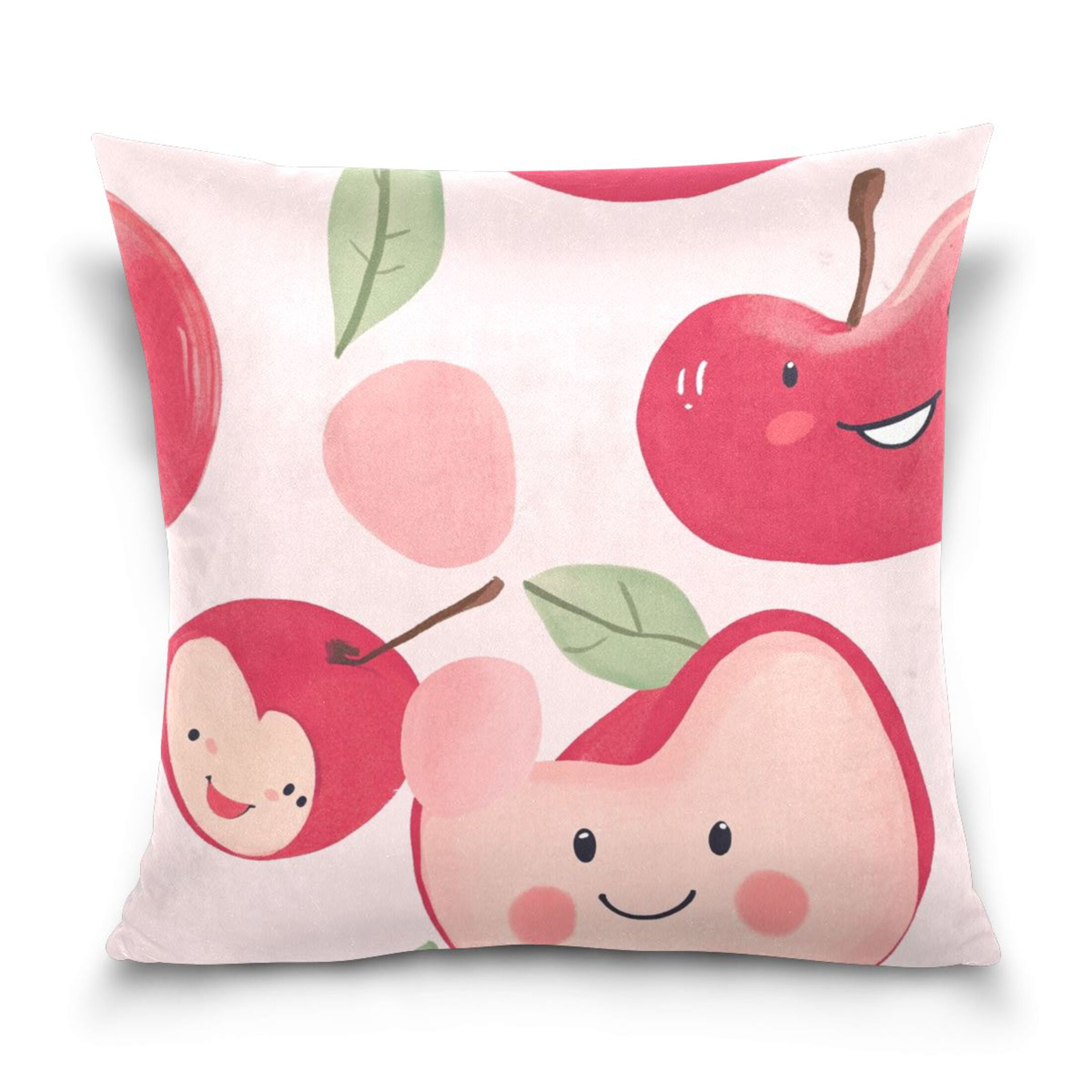 Cute Cartoon Fruit 20x20 Inch Plush Velvet Pillowcase Double Sided ...
