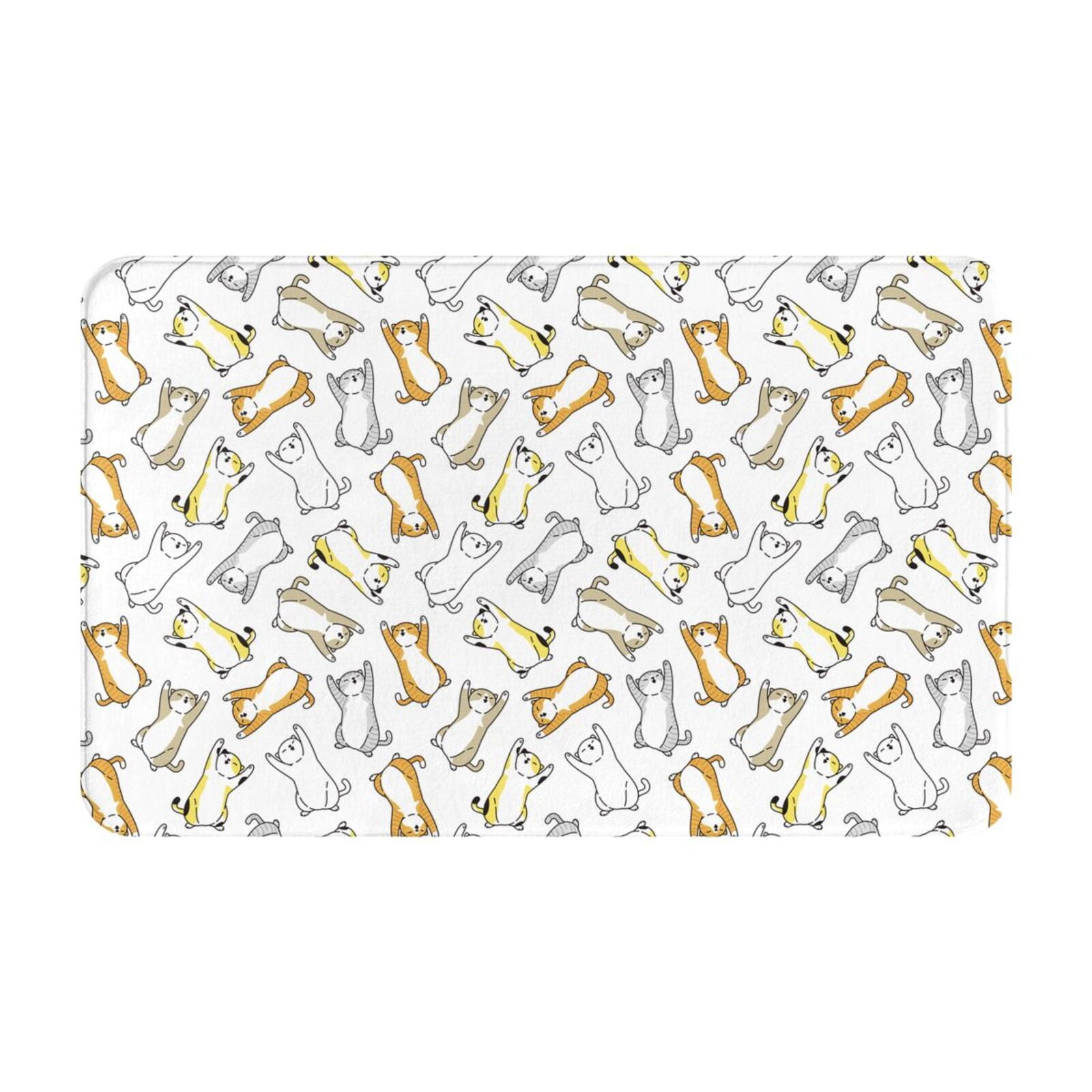 Cute Cartoon Funny Cat Bathroom Rugs 30x20, Non-Slip Absorbent Bath Mat ...