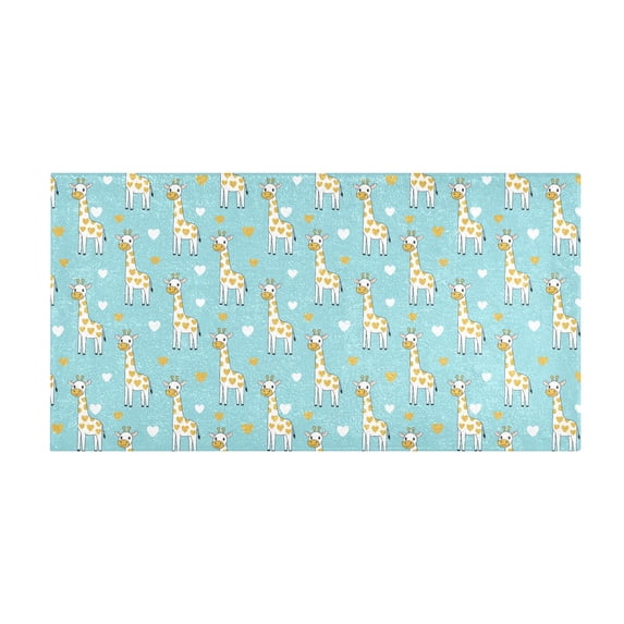 Cute Cartoon Giraffe Heart Bath Mat 39x20 Inch Soft Absorbent Non-Slip ...