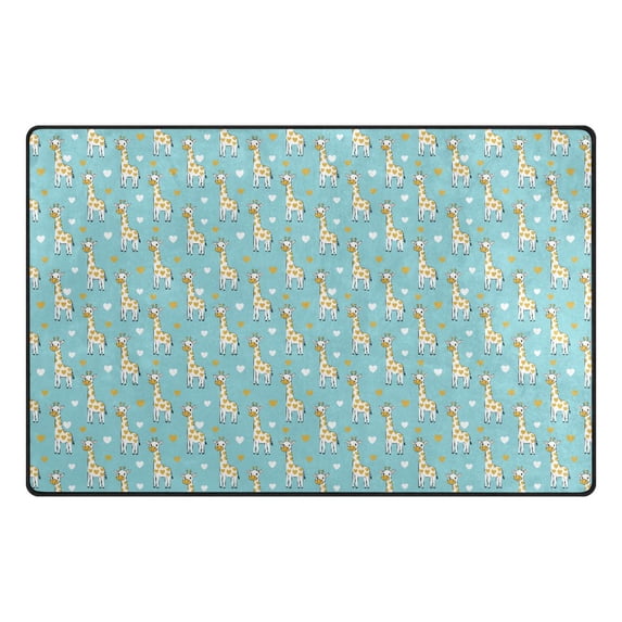 Cute Cartoon Giraffe Heart Memory Foam Area Rug 60"x39" Non Slip ...