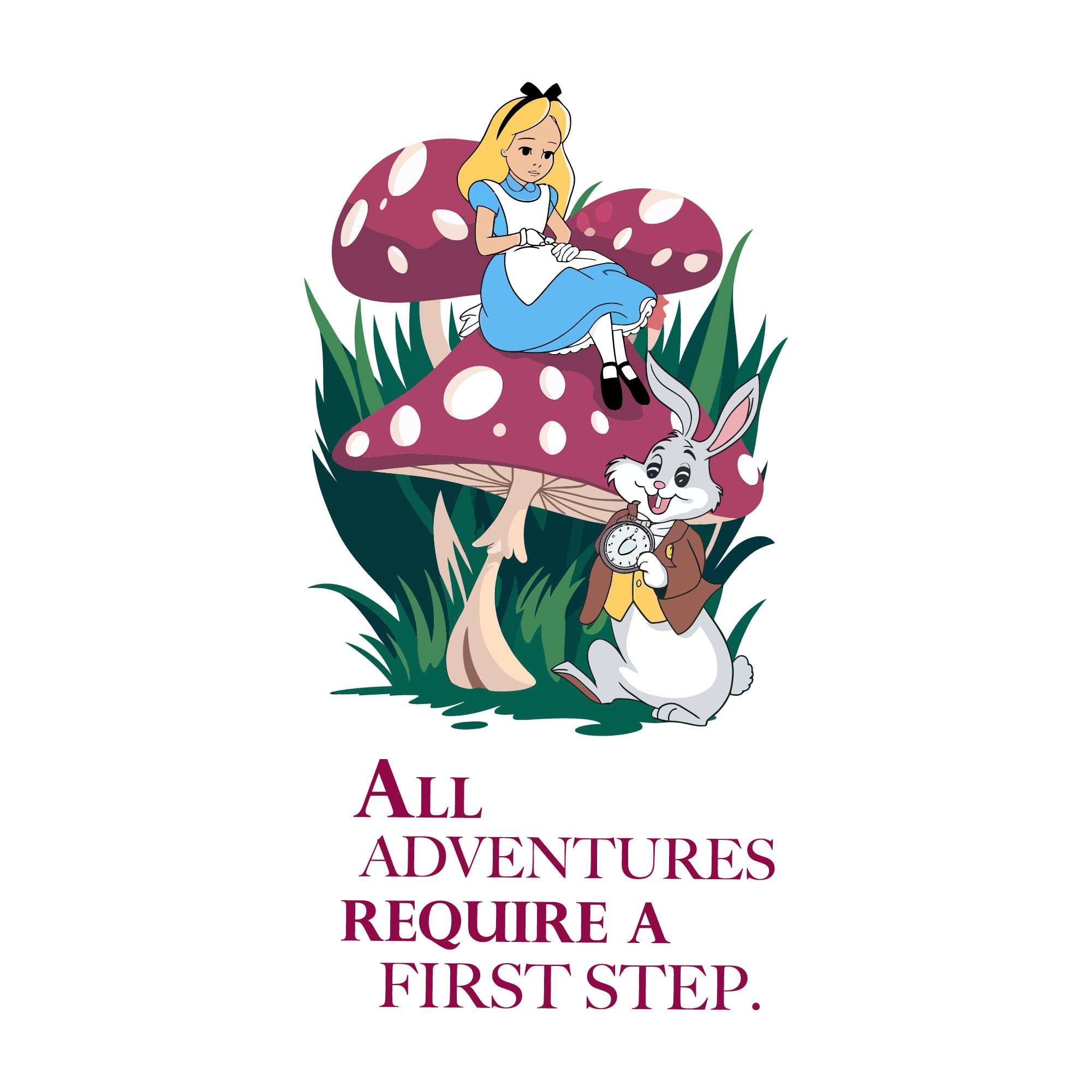Cute Cartoon Girl Rabbit Adventure Mad Hatter Cheshire Cat Alice in ...