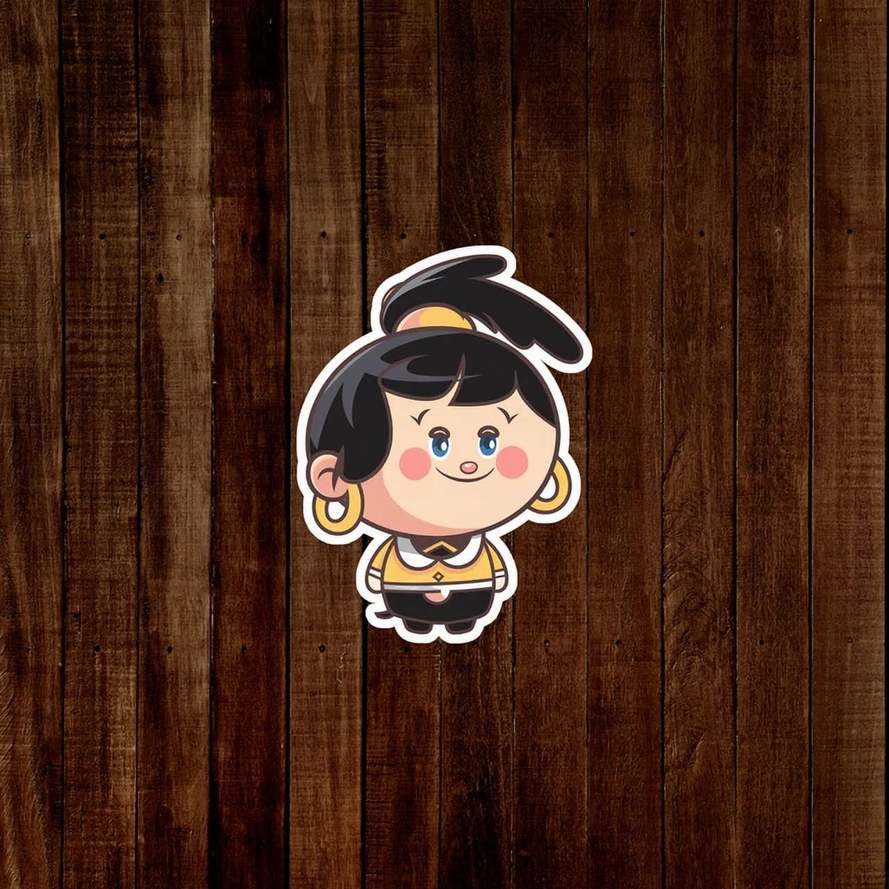 Cute Cartoon Girl Sticker - Kawaii Chibi Character Decal For Kidsphone ...