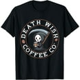 Cute Cartoon Grim Reaper Coffee Lover T-Shirt, Ideal for Halloween Fun ...