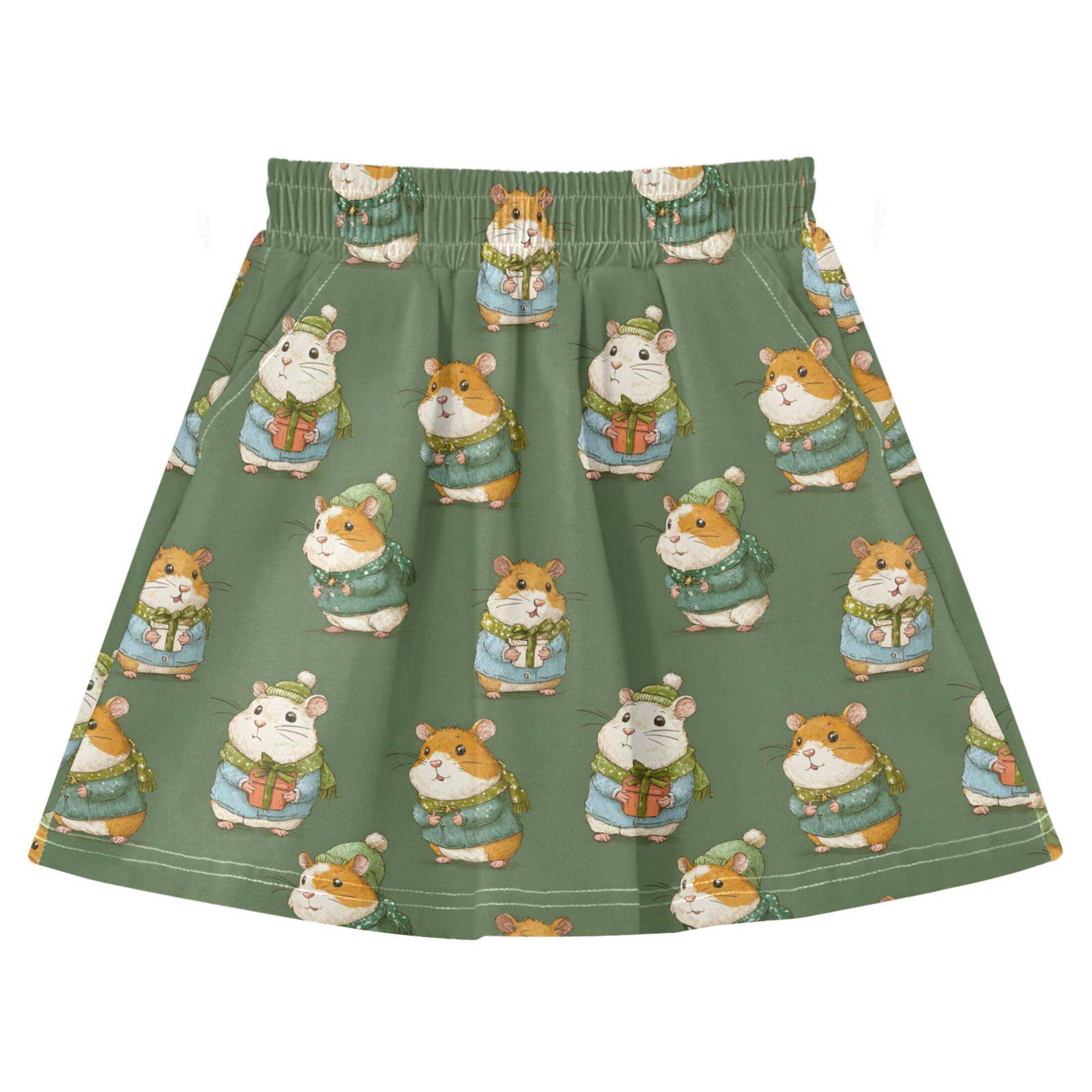 Cute Cartoon Hamsters in Chris Athletic Skirt with Pockets and Built-in ...