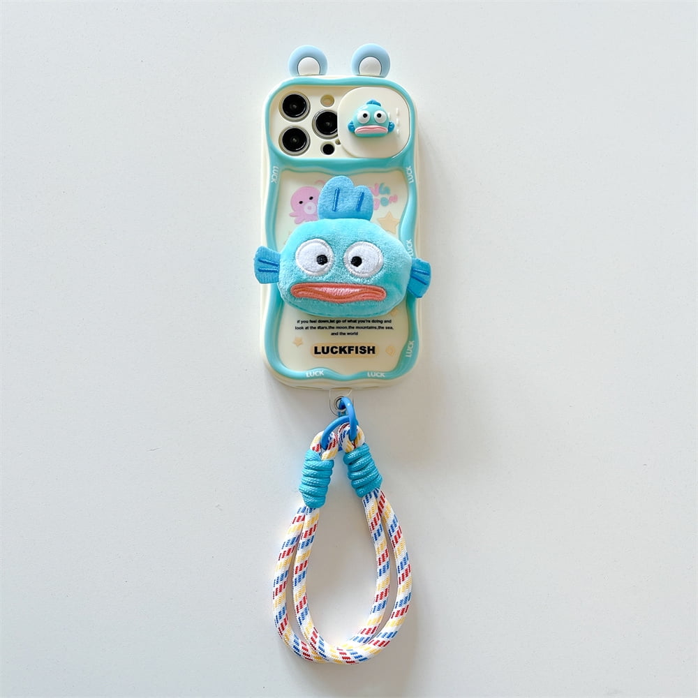 Cute Cartoon Hangyodon Push-Pull Camera Phone Case for IPhone 16 15 Pro ...