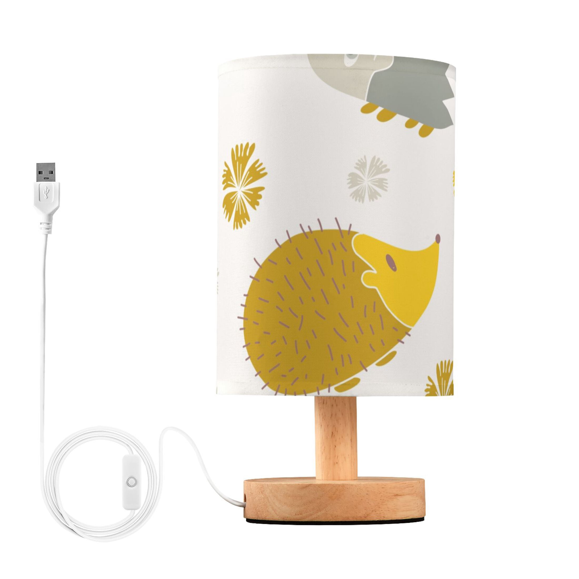 Cute Cartoon Hedog Bedside Table Lamp LED Warm Lights with USB Charging ...