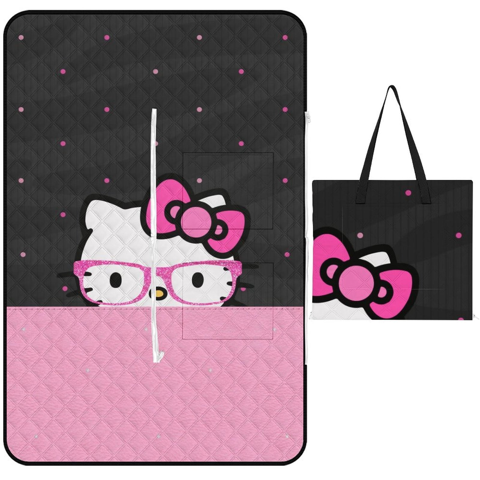 Cute Cartoon Hello Kitty Extra Large Picnic Blanket Waterproof,59"x 39 ...