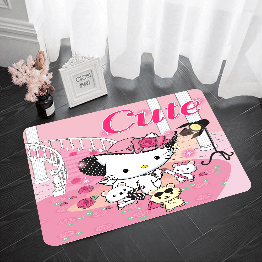 Cute Cartoon Hello Kitty Floor Mat Doormats Anti-Slip Home Decor ...