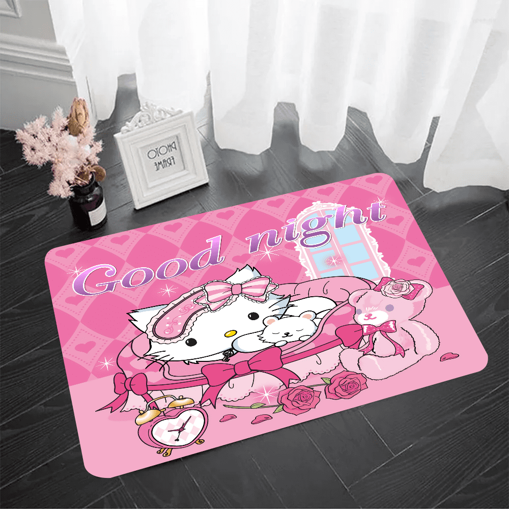 Cute Cartoon Hello Kitty Floor Mat Doormats Anti-Slip Home Decor ...