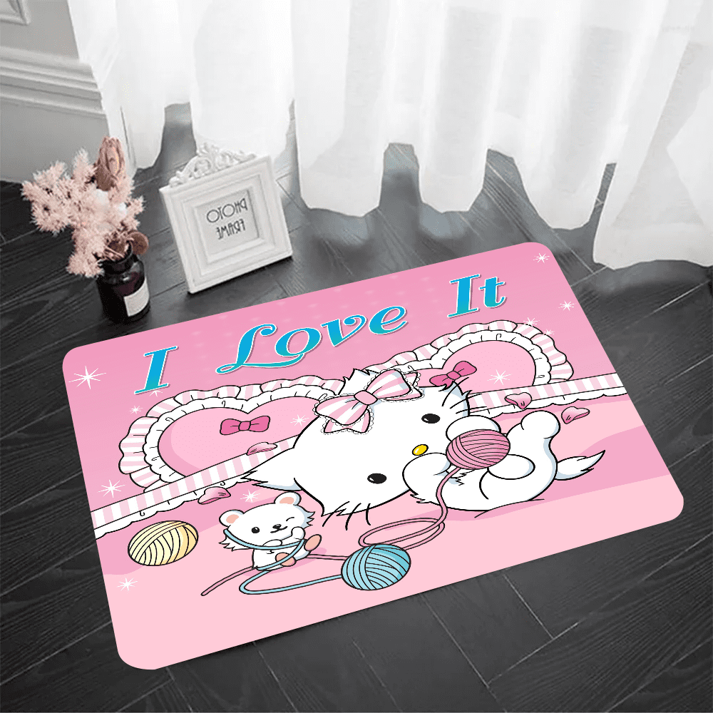 Cute Cartoon Hello Kitty Floor Mat Doormats Anti-Slip Home Decor ...