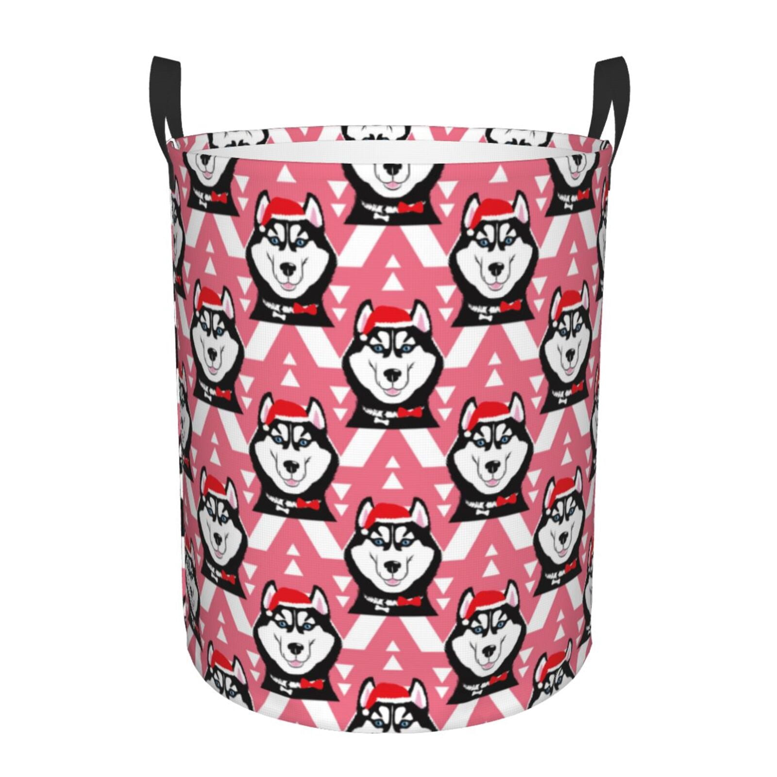 Cute Cartoon Husky Funny Santa Hat Laundry Basket, Laundry Hamper ...