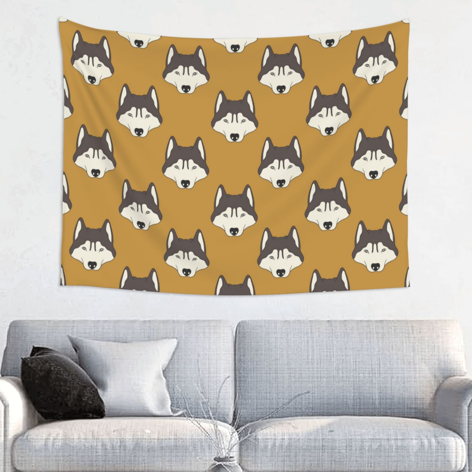 Cute Cartoon Husky Tapestry Wall Hanging, Wall Tapestry for Bedroom ...